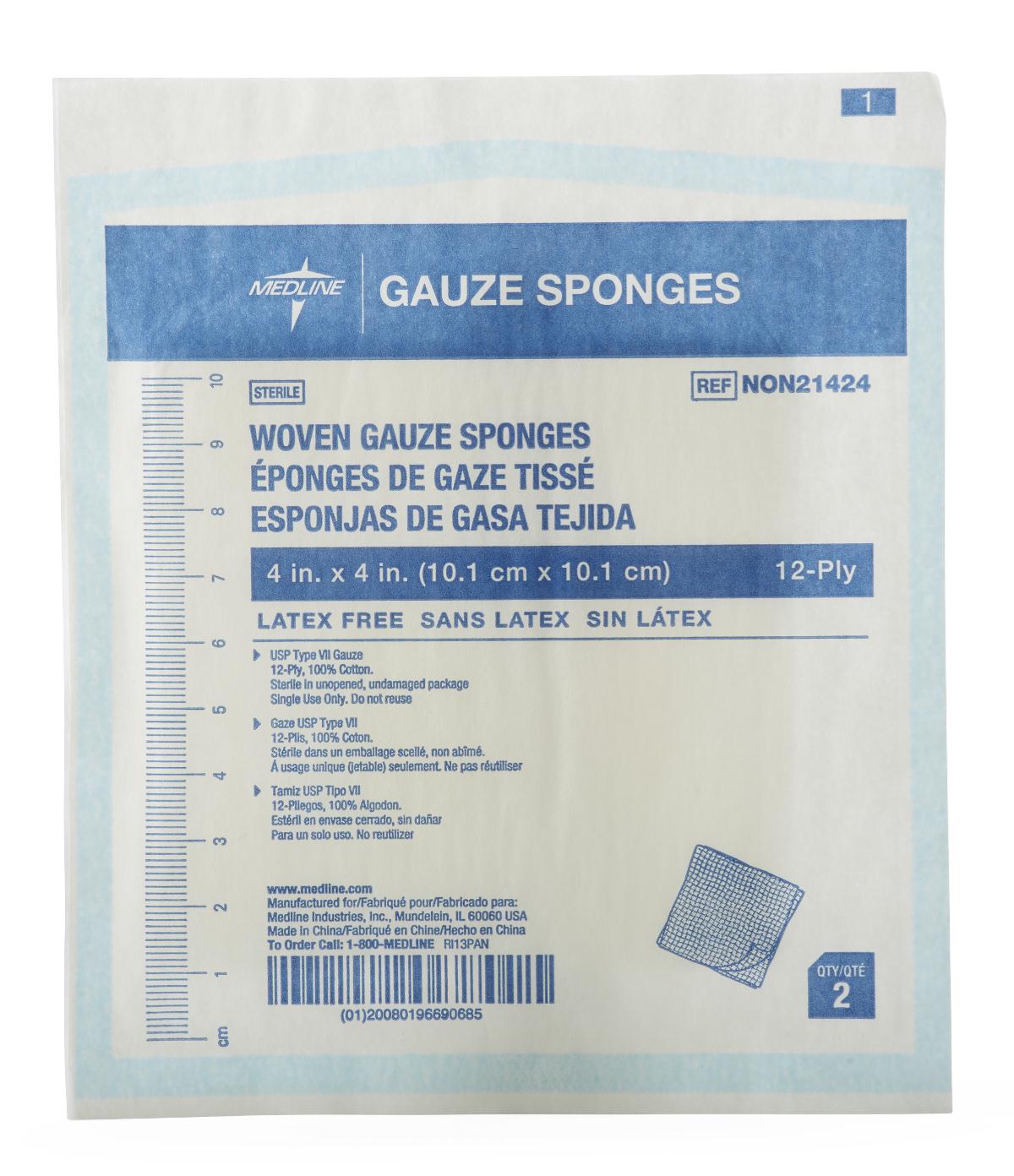 Woven Sterile Gauze Sponges by Medline - FREE Shipping