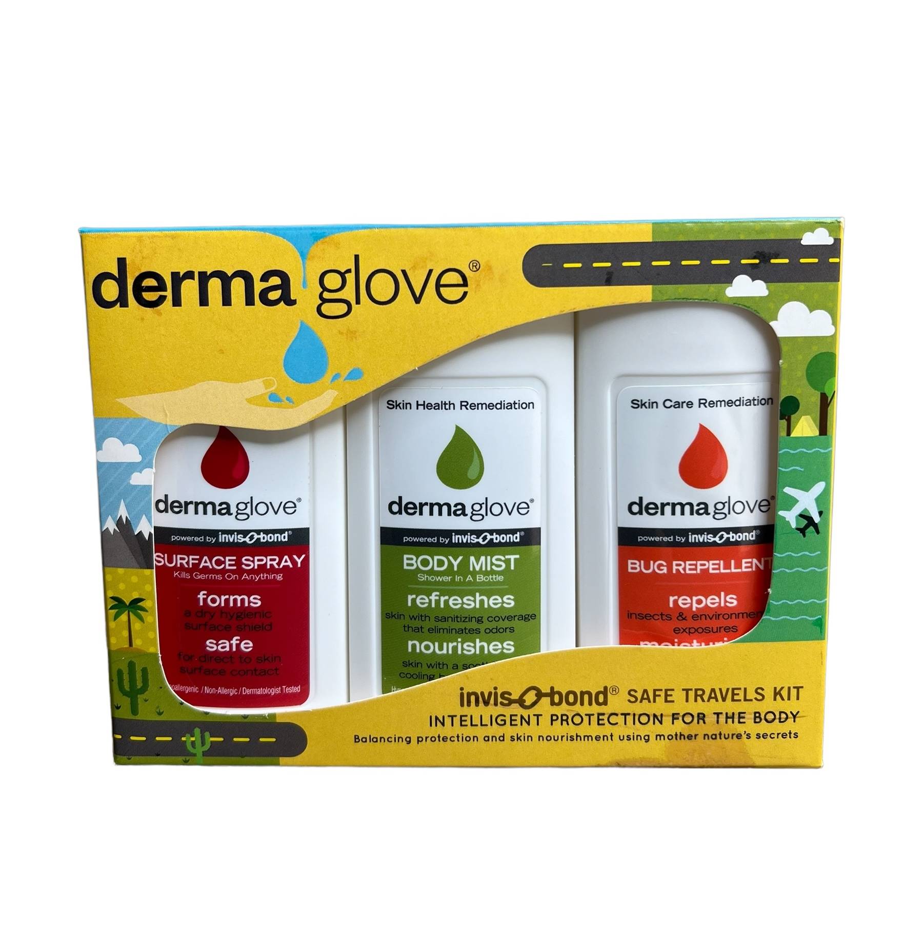 Dermaglove Safe Travels Kit With Bug Repellent, Body Mist, and Surface ...