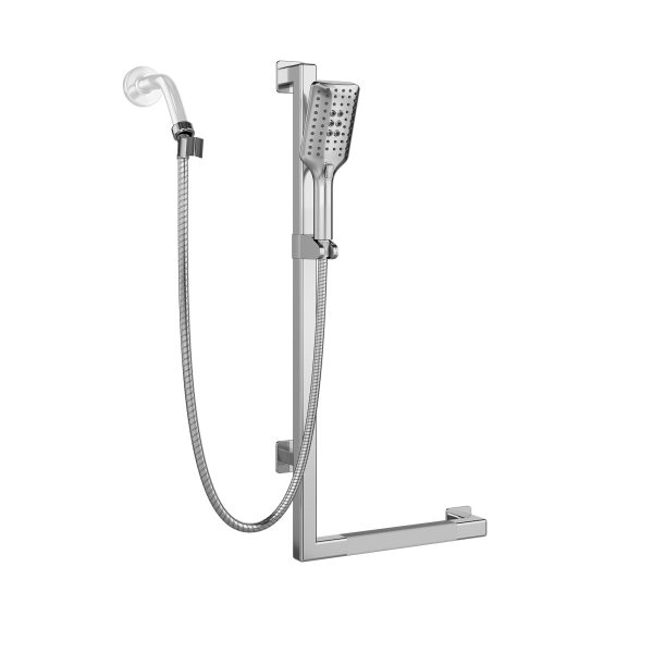 Hand Held Shower with L Shaped Grab Bar, Seville Slide Bar by PULSE ...