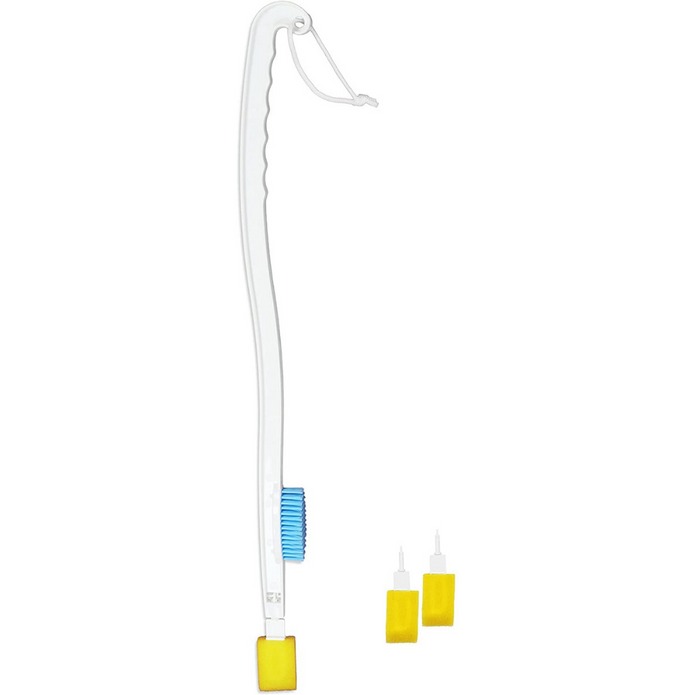 Foot Scrubber for Shower with Soft Sponge Tips and Long Handle by KMINA
