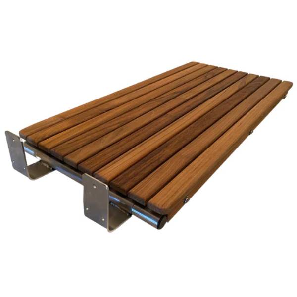 Teak Bathtub Bench With Mounting Brackets for Easy Transfer and Storage ...