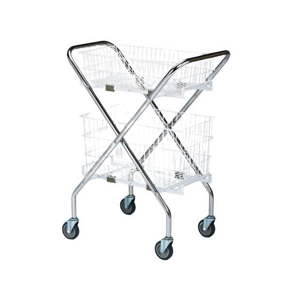 Chrome Folding Basket Cart Frame - Lightweight Mobility Storage Support ...