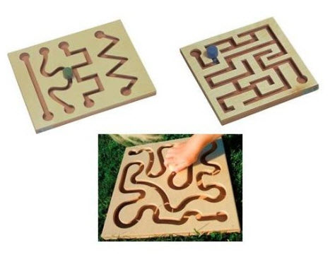 Wooden Grooved Pediatric Manipulative Mazes
