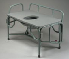 Extra Extra Wide Heavy Duty Commode with Drop Arm and Elongated Seat