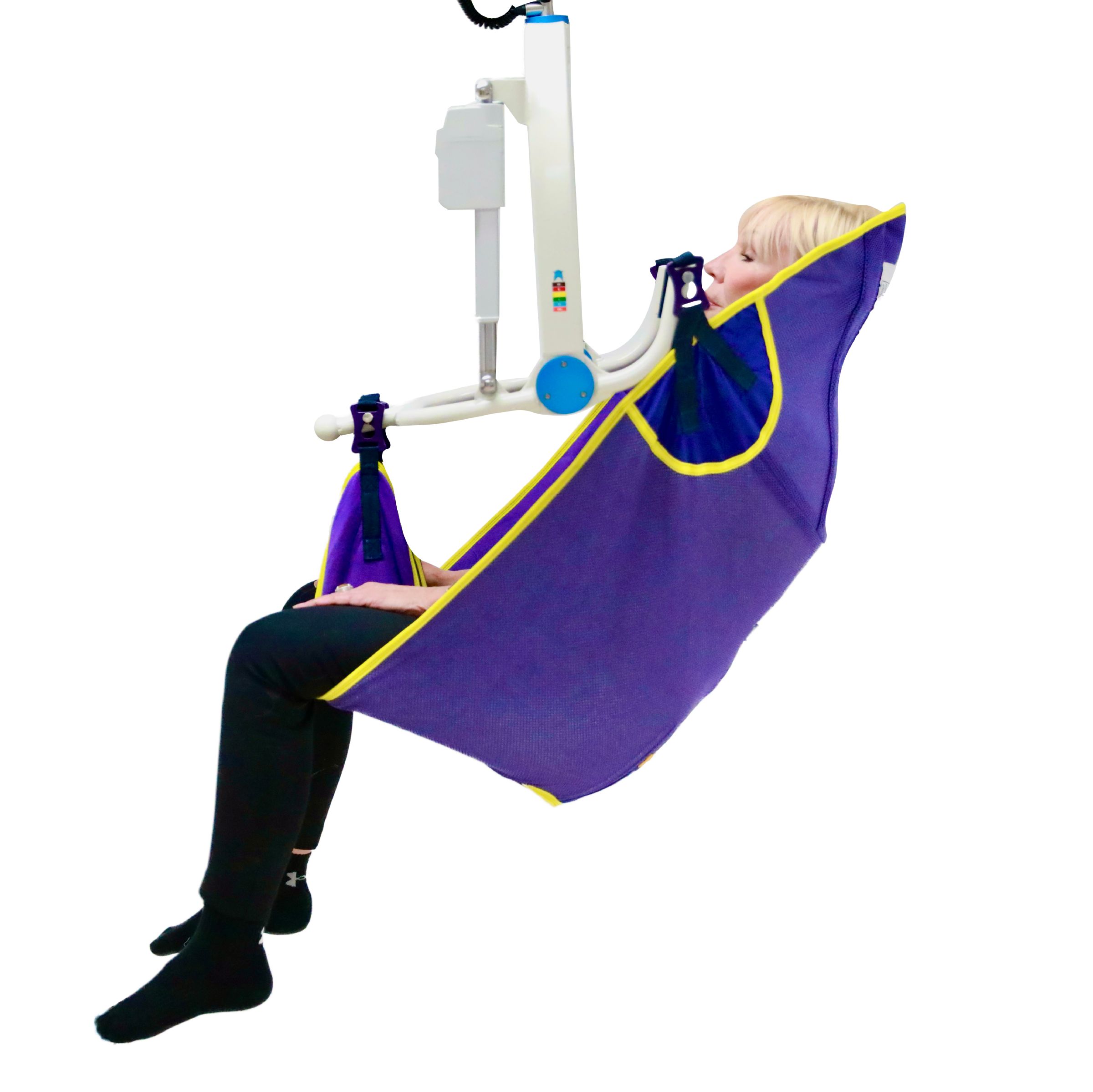 Patient Lift Sling with Foam Head Support and Clip Attachments by Inovi
