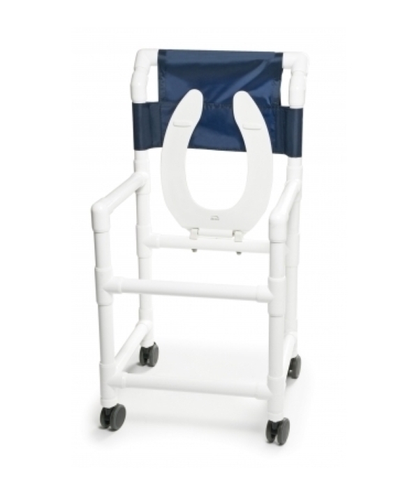 Mobile PVC Shower Commode Chair - FREE Shipping