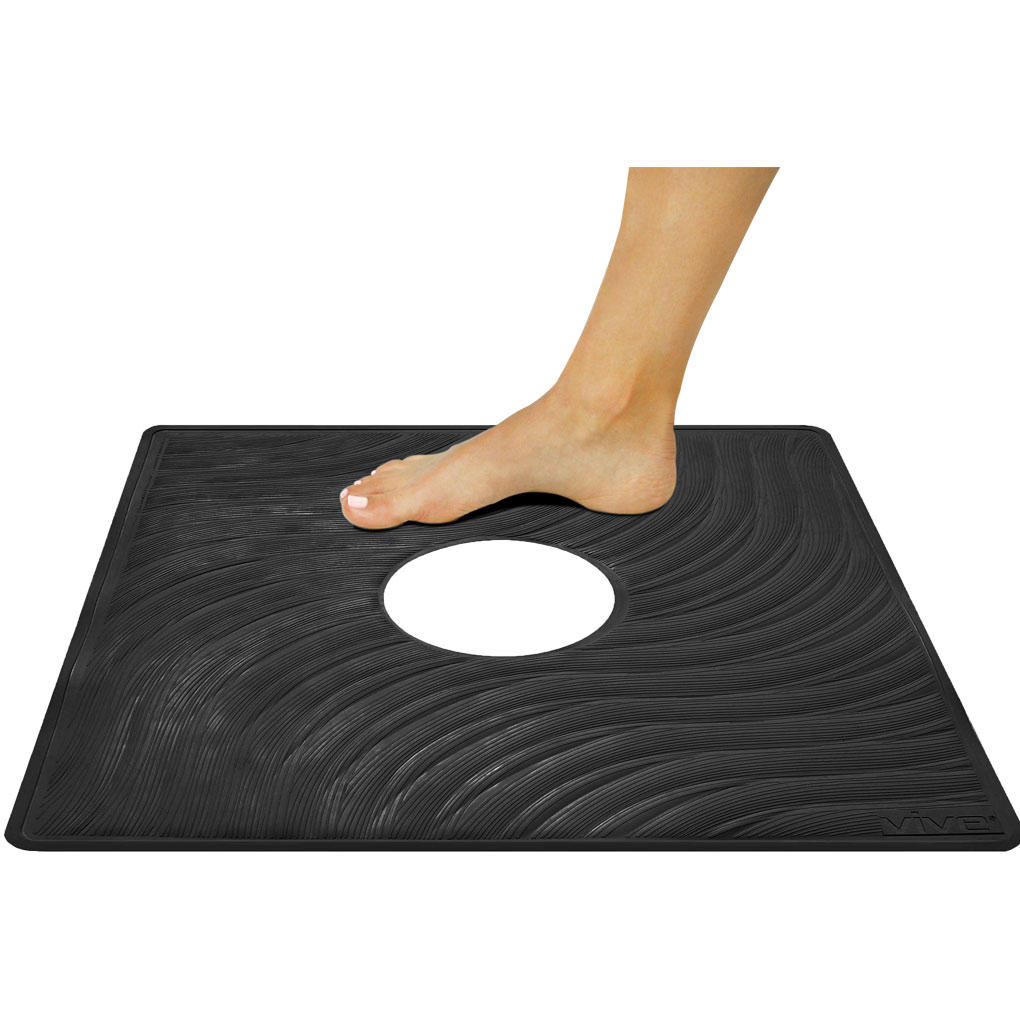 Nonslip Shower Mat with Suction Cups and Drain Hole