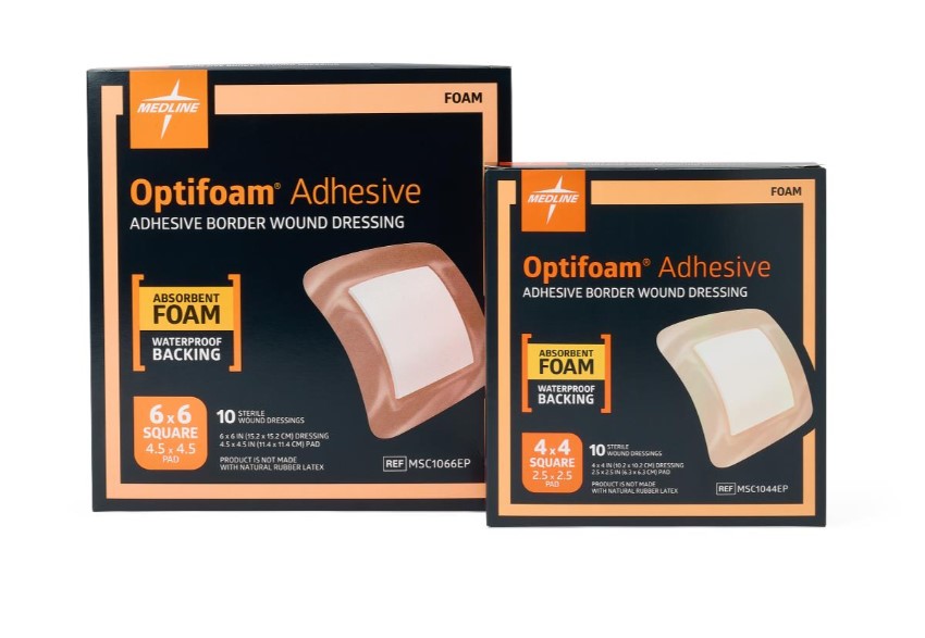 Optifoam Adhesive Wound Dressings for Absorbing and Protecting from Medline