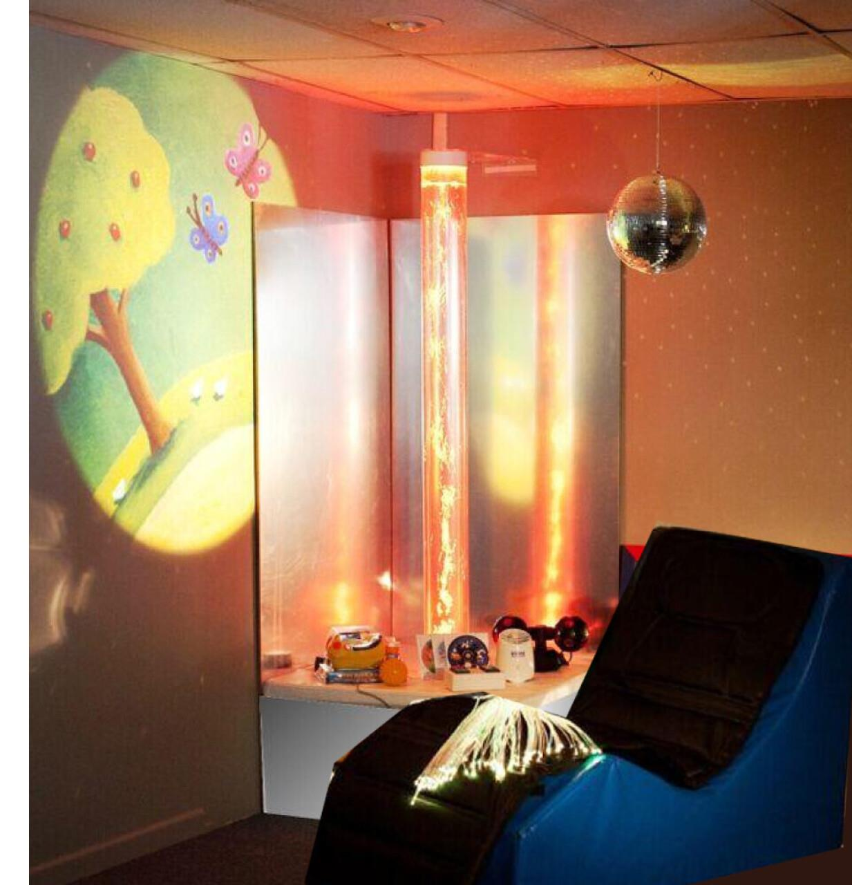 Sensory Room Starter Kit with Interactive Tube, Mirror Ball Kit, Fiber ...