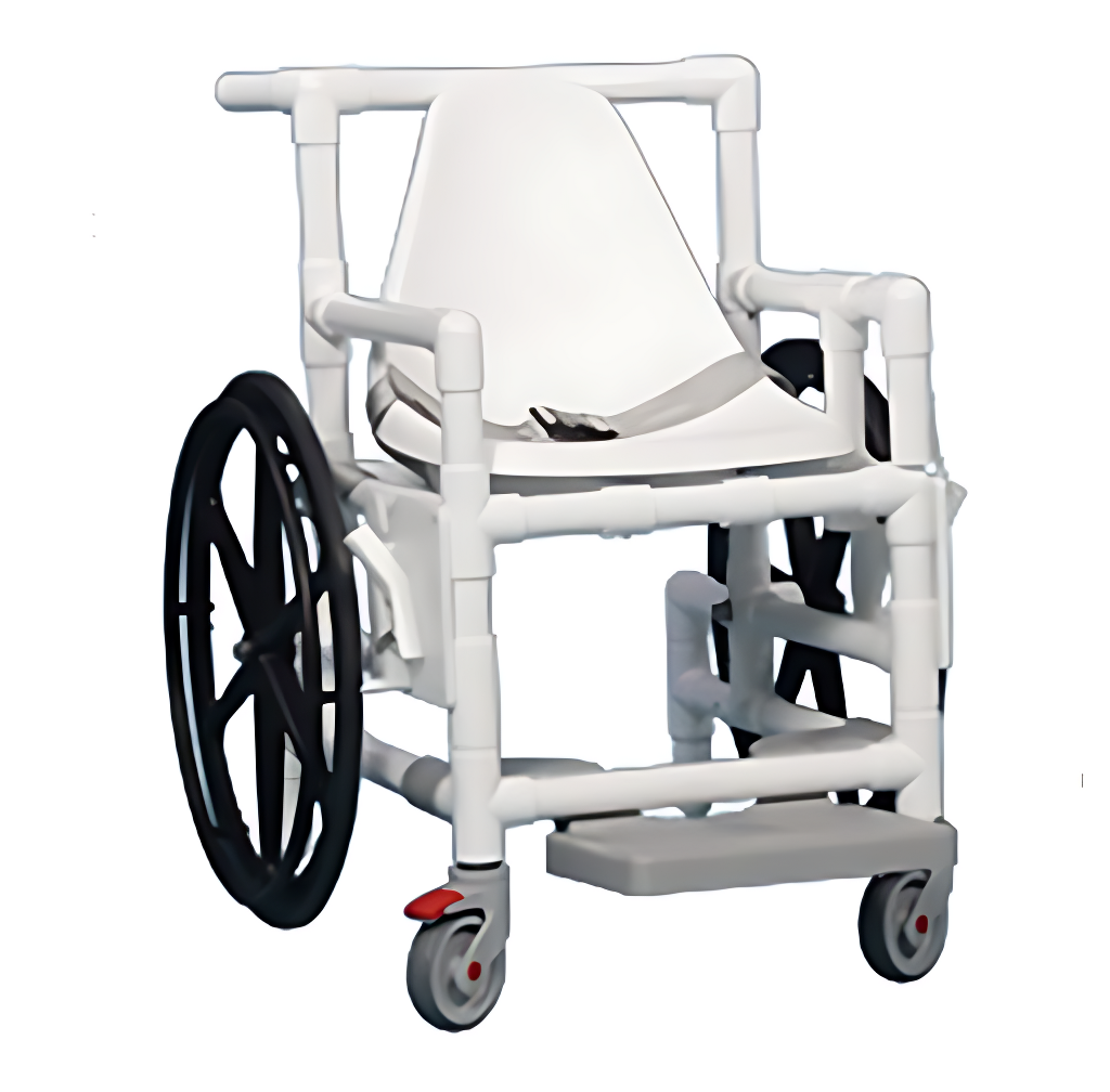 PVC Pool Access Wheelchair with Footrest and Swing-Away Arm
