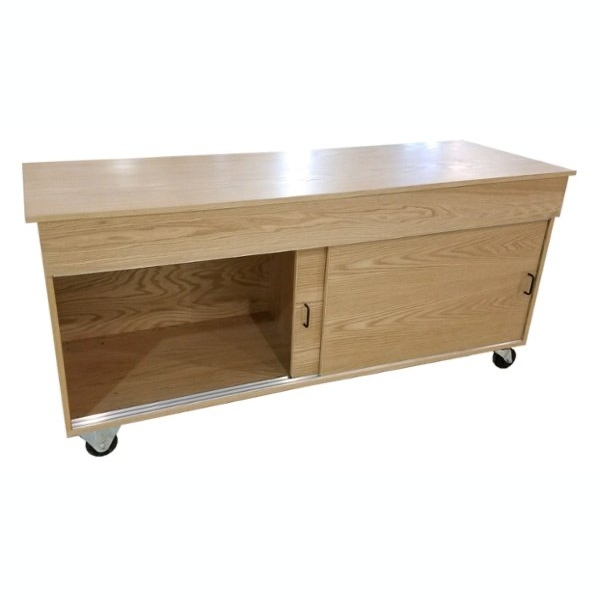 Wooden Multi-Purpose Storage Cart With Sliding Door and Optional ...