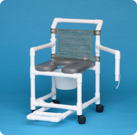 Open Front Soft Seat Shower Commode Chair with Swing Arm