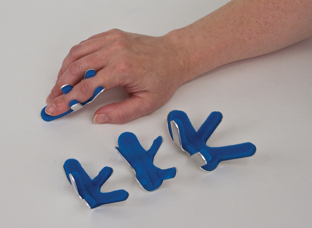 Frog Finger Splints with Blue Foam Lining by Bird & Cronin