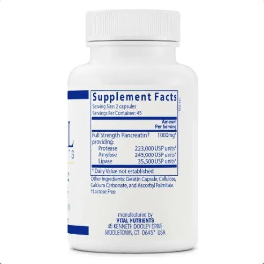 Pancreatic Enzyme Supplement 1000mg by Vital Nutrients