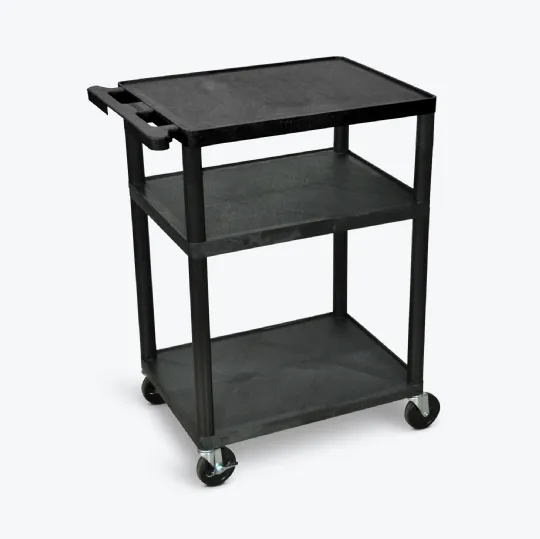 Luxor Rolling Multi-Shelf AV Equipment Carts with Cabinets