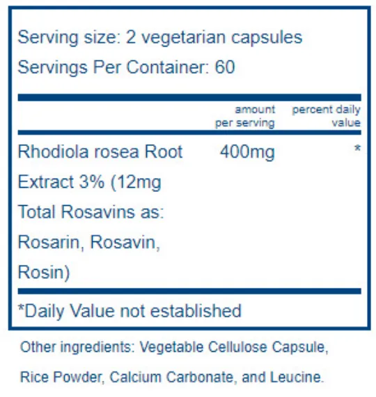 Rhodiola Rosea Botanical Supplement for Brain Health