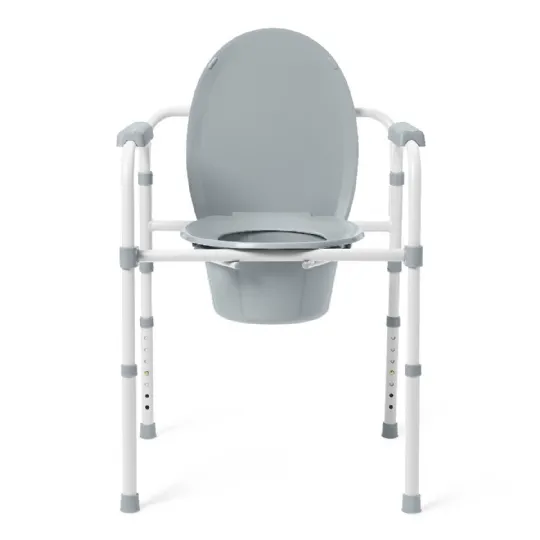 3-in-1 Elongated Folding Bedside Commode Chair by Medline
