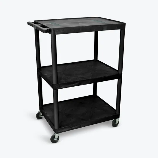 Luxor Rolling Multi-Shelf AV Equipment Carts with Cabinets
