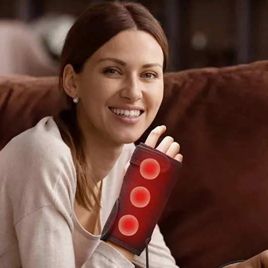 Electric Heating Pad for Wrist with Jade Gemstones by UTK Technology