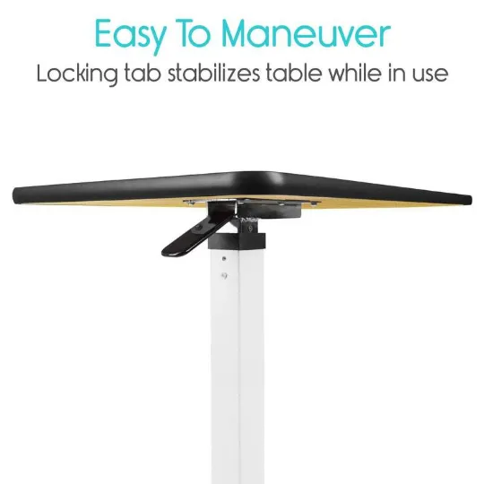 Adjustable Overbed Table with Wheels by Vive Health