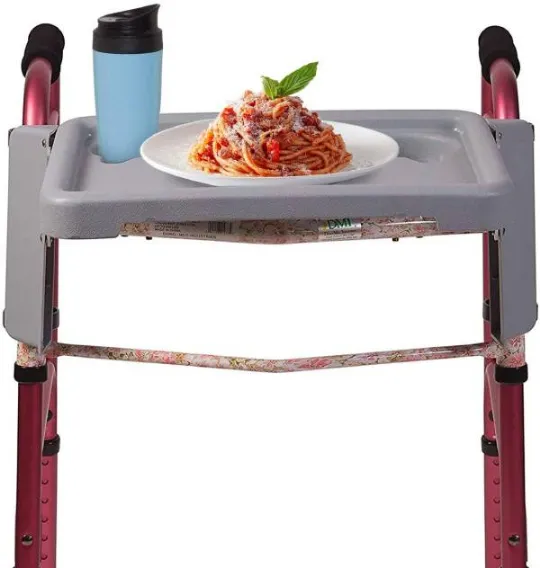 Lightweight Folding Walker Tray with Cup Holders and Textured Surface ...