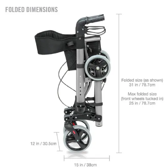 HealthSmart Gateway Aluminum Rollator - FREE Shipping