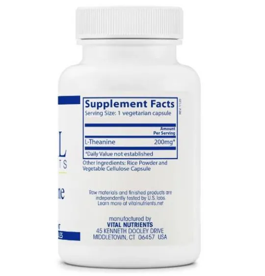 L-Theanine 200mg Capsules by Vital Nutrients