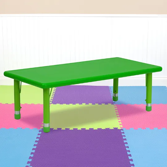 Flash Furniture Plastic Rectangular Preschool Activity Table - 24 in x ...