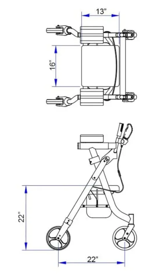 Walking Tall Deluxe Upright Rollator Walker with Seat and Forearm ...