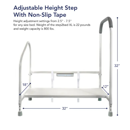 Step 2 Bed XL Bariatric Bed Safety Step with Handrail