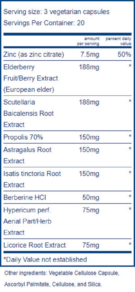 Zinc Citrate and Elderberry Immune System Support Supplement