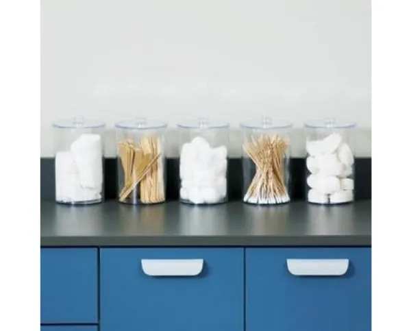 Set Of 5 Clear Medical Sundry Jars With Lids From Clinton Industries
