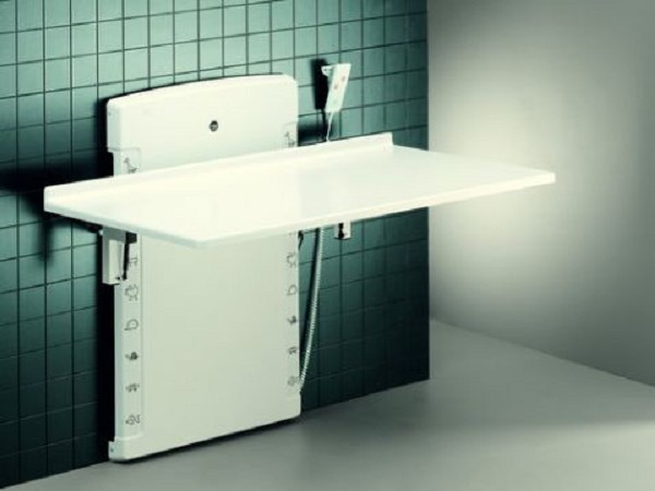 Pressalit Care Giraffe Wall Mounted Adjustable Height Changing Table