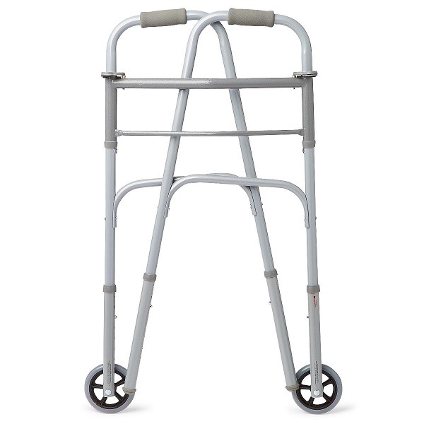 Basic Two-Button Wheeled Walker by Medline