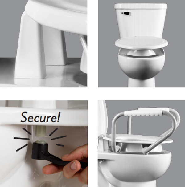 Clean Shield Elevated Toilet Seat by BEMIS (Support Arms optional)