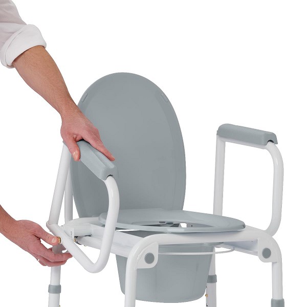 3 In 1 Drop Arm Commode Chair With Wheels By Medline