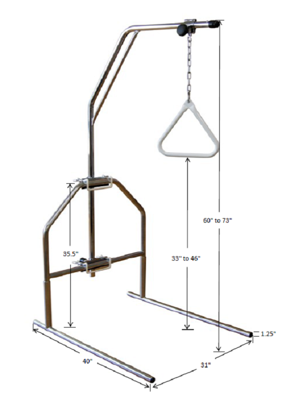 Offset Fixed Medline Hospital Bed Trapeze by Medline