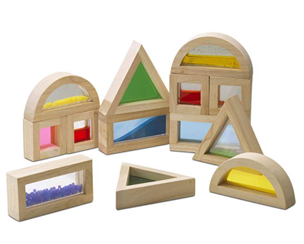 Wooden Colored Building Blocks for Pediatric Sensory Stimulation