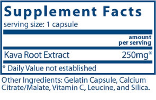 Vital Nutrients Kava Root Extract Supplement Capsules