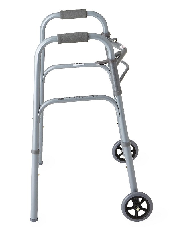 Basic Two-Button Wheeled Walker by Medline