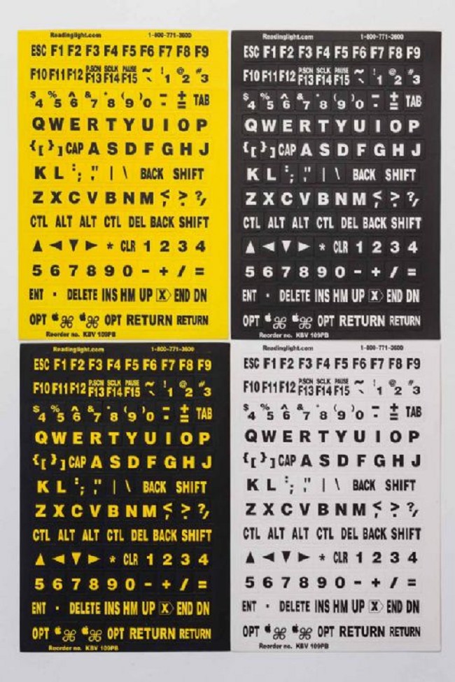 4 Color Keyboard Stickers For Low Vision