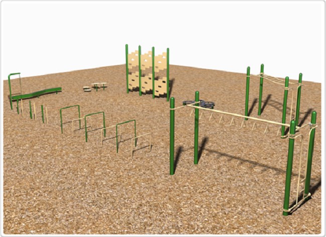 9-Station Playground Obstacle Course Jungle Gym