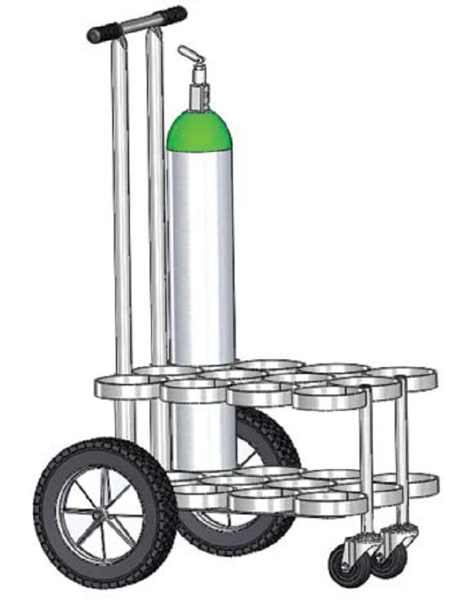 DE-12 Oxygen Cylinder Cart ON SALE - FREE Shipping