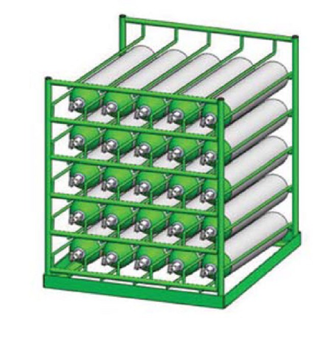 21 M6 Horizontal Oxygen Cylinder Rack with Door