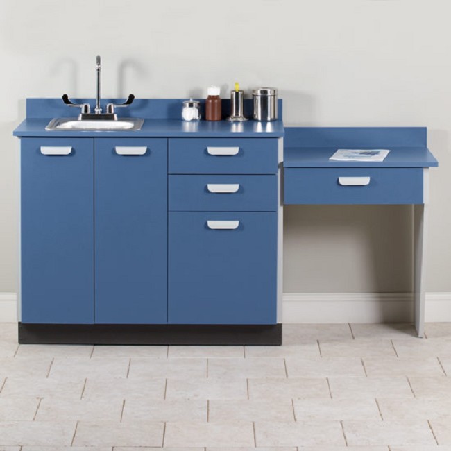 Base Cabinet Set with Sink and Desk - FREE Shipping