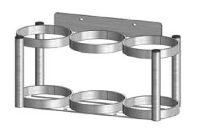 M6 4 Cylinder Wall Mounted Oxygen Rack - FREE Shipping