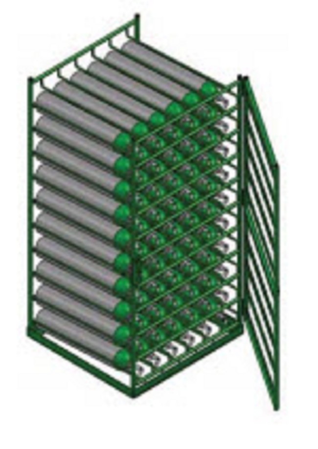 Horizontal D/E Oxygen Cylinder Rack - FREE Shipping