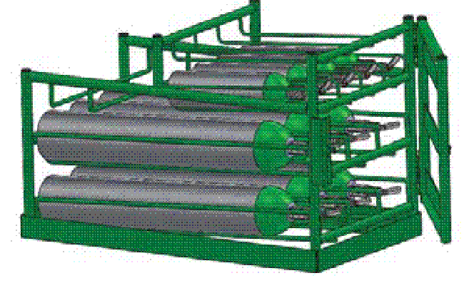 Horizontal Oxygen Cylinder Multi Rack - FREE Shipping