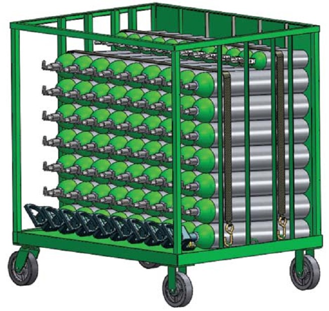 Oxygen Cylinder Transport Cart - FREE Shipping