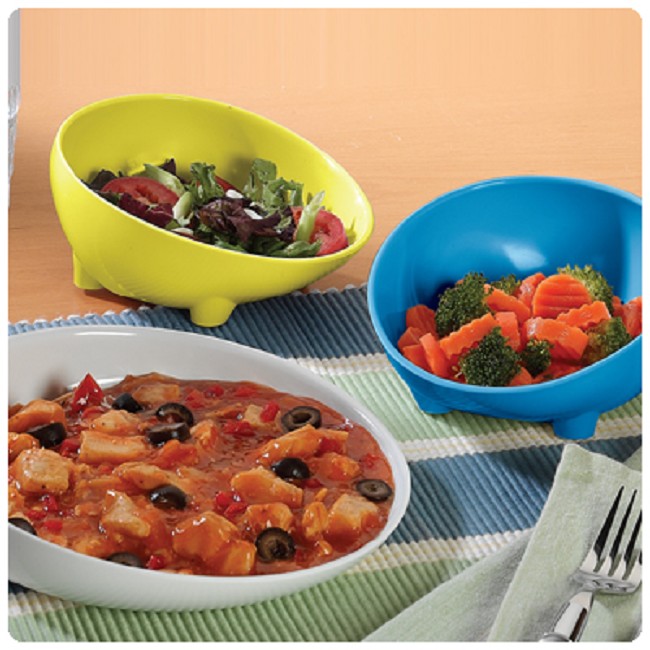 Melamine Non-Skid Scooper Bowl Adaptive Dish for Disabled